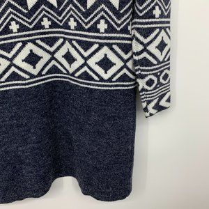 Monteau | Sweaters | Monteau Cardigan Blue White Hooded Open Front ...